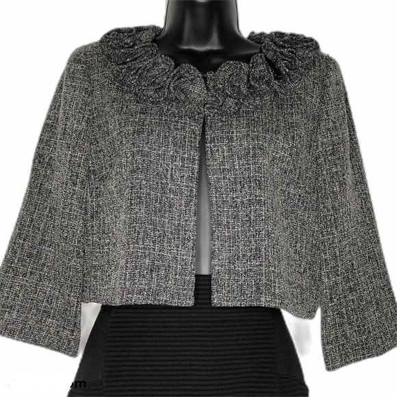 Danny & Nicole | Jackets & Coats | Danny Nicole Ruffled Neck Tweed ...